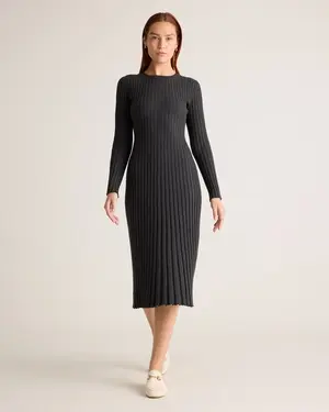 Crew Neck Knit Midi Dresses