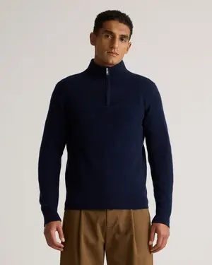Quince Cashmere Quarter Zip Sweater - True Navy