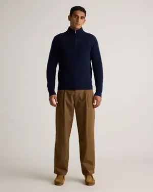 Quince Cashmere Quarter Zip Sweater - True Navy
