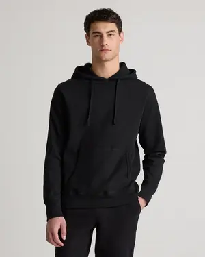 Quince Organic Midweight French Terry Pullover Hoodie - Bold Black