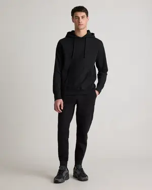 Quince Organic Midweight French Terry Pullover Hoodie - Bold Black