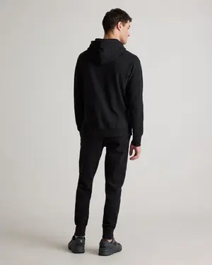 Quince Organic Midweight French Terry Pullover Hoodie - Bold Black
