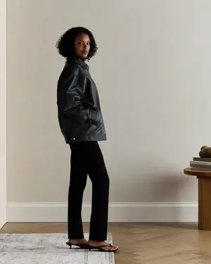 Quince Ponte Straight Leg Trousers - Black