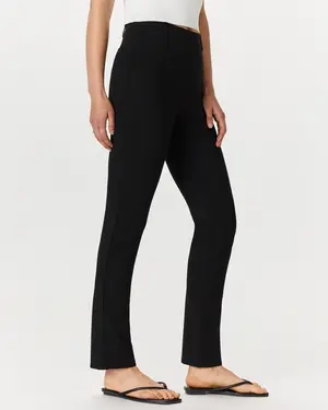 Quince Ponte Straight Leg Trousers - Black