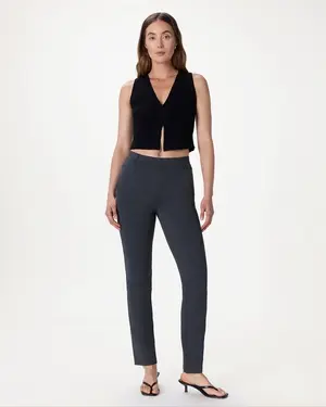 Quince Ponte Straight Leg Trousers - Charcoal