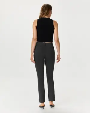 Quince Ponte Straight Leg Trousers - Charcoal