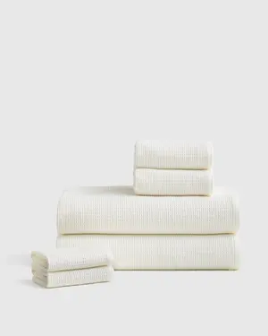 Quince Turkish Waffle Terry Bath Sheet Bundle - Ivory