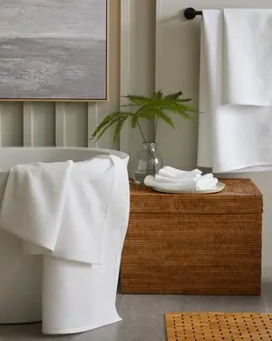 Quince Turkish Waffle Terry Bath Sheet Bundle - White
