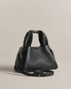 Quince Italian Leather Trapeze Crossbody - Black