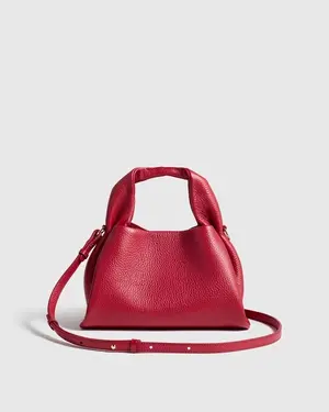 Quince Italian Leather Trapeze Crossbody Ruby Red