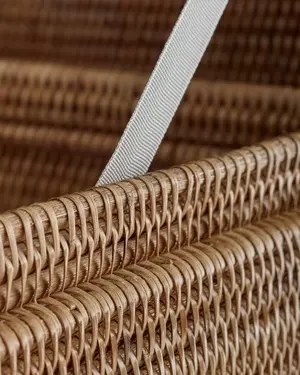 Quince Handwoven Rattan Hinged Chest - Honey