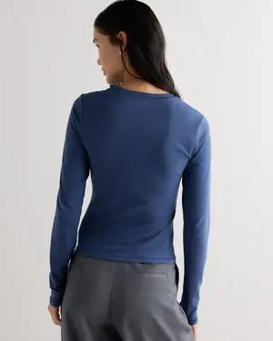 Quince Stretch Cotton Jersey T-shirt - Twilight Blue