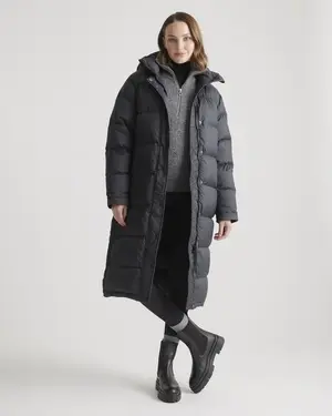 Quince Responsible Long Down Puffer Jacket - Black