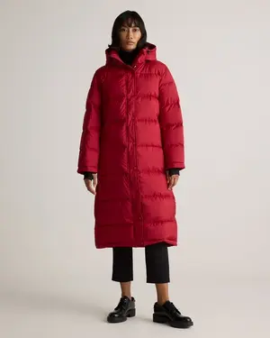 Quince Responsible Long Down Puffer Jacket - Cherry Red