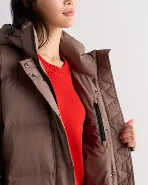 Quince Responsible Long Down Puffer Jacket - Hazel Brown