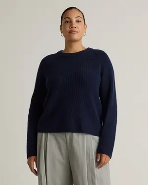 Quince Fisherman Crewneck Sweater - True Navy