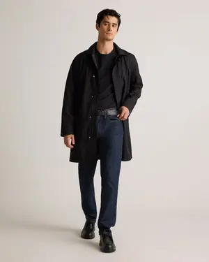 Quince Weather Proof Long Rain Jacket - True Black