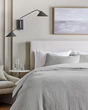 Quince Luxe Waffle Duvet Cover Set - Light Grey