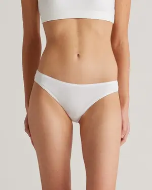 Quince Organic Cotton Bikini - Black/soft White/ocean