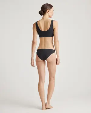 Quince Organic Cotton Bikini - Black/soft White/ocean