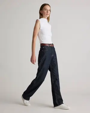 Quince Stretch Cotton Jersey Sleeveless Mock Neck Top