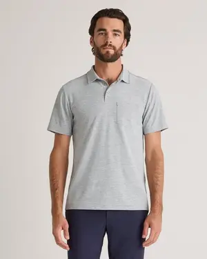 Quince Propique Performance Polo - Light Grey