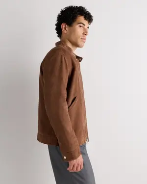 Quince Suede Café Racer Jacket - Java Brown