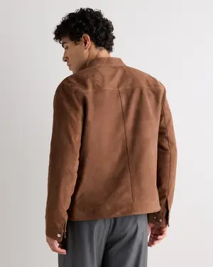 Quince Suede Café Racer Jacket - Java Brown