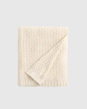 Quince Cotton Cashmere Knit Blanket Ivory