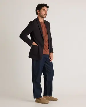Quince Cotton Pique Knit Blazer - Black