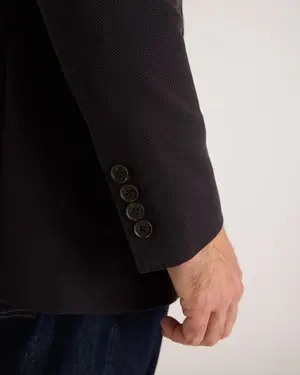 Quince Cotton Pique Knit Blazer - Black