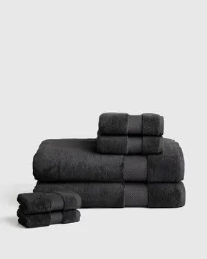 Quince Turkish Ultra Plush Bath Sheet Bundle - Charcoal