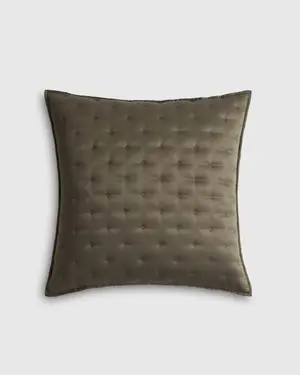 Quince Bamboo Dream Quilted Sham - Dusty Olive