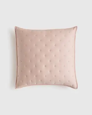 Quince Bamboo Dream Quilted Euro Sham Soft Pink