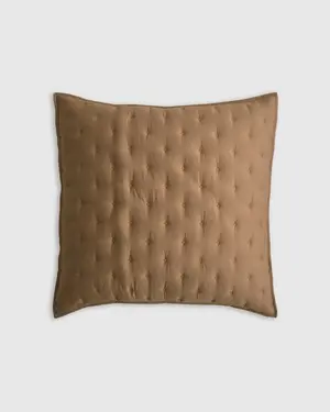 Quince Bamboo Dream Quilted Euro Sham Walnut