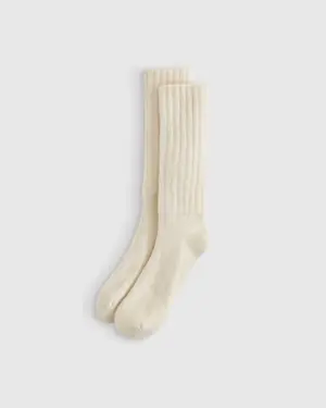 Quince Grade A Cashmere Ribbed Beanie Ivory