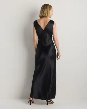 Quince V-neck Silk Maxi Dress