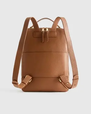 Quince Marlow Italian Leather Laptop Backpack - Cognac