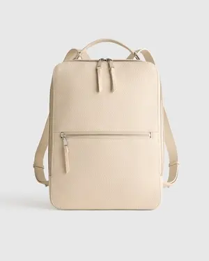 Quince Quince Marlow Italian Leather Laptop Backpack Soft Ivory