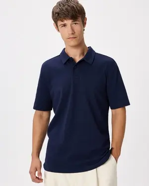 Quince Slub Polo - Deep Navy