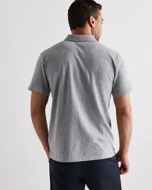 Quince Slub Polo - Heather Grey