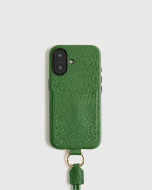 Quince Italian Leather Phone Crossbody Case - Emerald