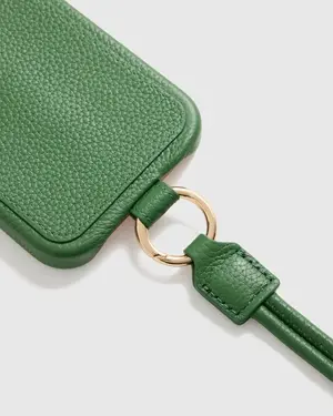 Quince Italian Leather Phone Crossbody Case - Emerald