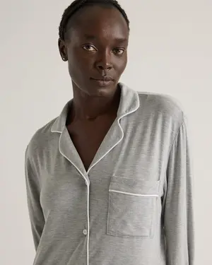 Quince Bamboo Jersey Sleep Shirt - Heather Grey
