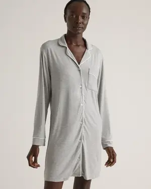 Quince Bamboo Jersey Sleep Shirt - Heather Grey