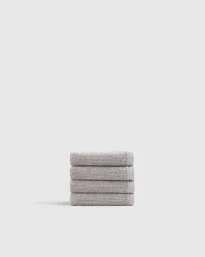 Quince Turkish Ribbed Quick Dry Washcloth - Grey