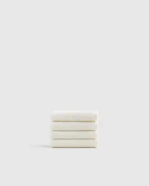 Quince Turkish Ribbed Quick Dry Washcloth Ivory