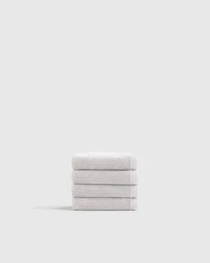 Quince Turkish Ribbed Quick Dry Washcloth - Silver