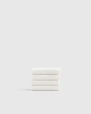 Quince Turkish Ribbed Quick Dry Washcloth - White