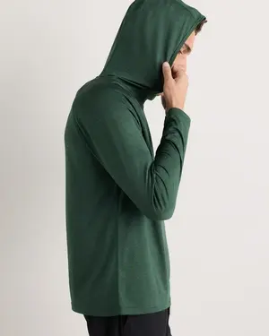 Quince Mesh Performance Training Quarter Zip Hoodie - Heather Olive